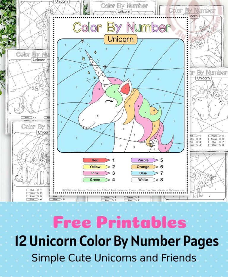 Free Printable Unicorn Color by Number Worksheets for Kids ...