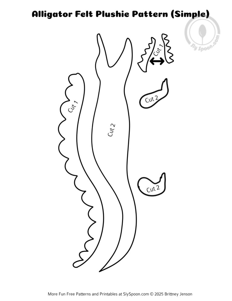 How to Hand Sew a Simple Felt Alligator - Free Printable Pattern ...