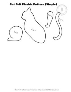 How to Hand Sew a Simple Felt Kitty Cat Kitten - Free Printable Pattern ...