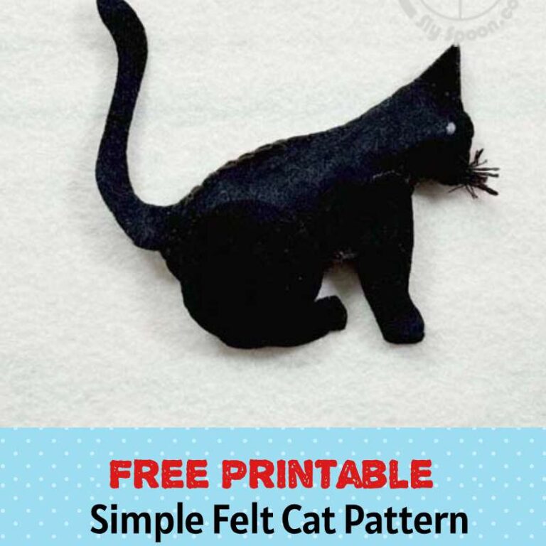 How to Hand Sew a Simple Felt Kitty Cat Kitten - Free Printable Pattern ...