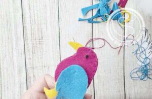 How to Hand Sew a Simple Felt Bird or Parrot Plushie - Free Printable ...