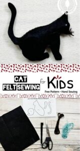 How to Hand Sew a Simple Felt Kitty Cat Kitten - Free Printable Pattern ...