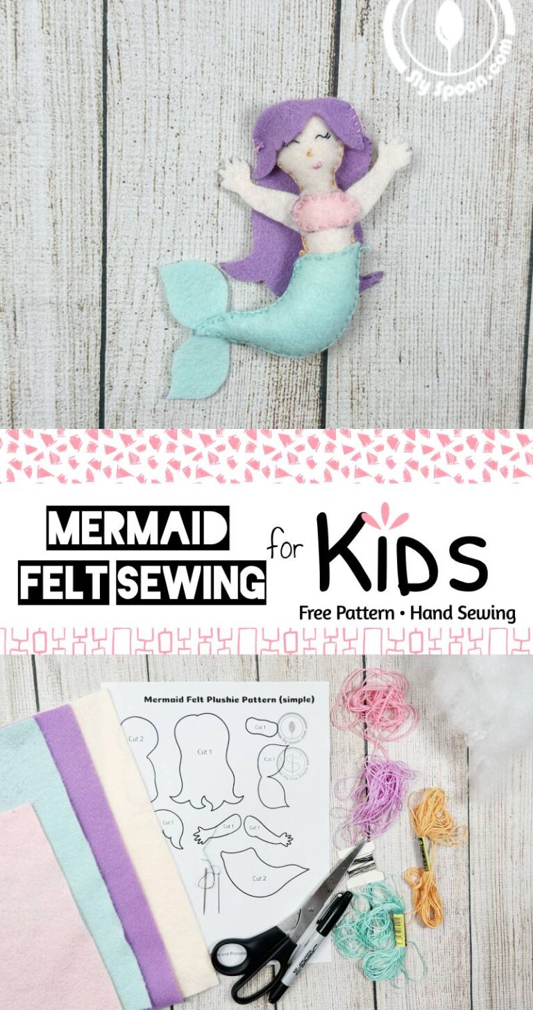 Free Printable Easy Felt Mermaid Doll Pattern – Great for Beginners and ...
