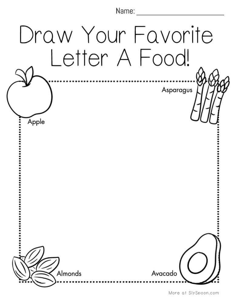 Free Letter A Food Printables for Preschool and Kindergarten - Sly Spoon