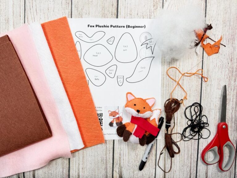 How to Sew an Easy Felt Fox Plushie with a Free Printable Pattern ...
