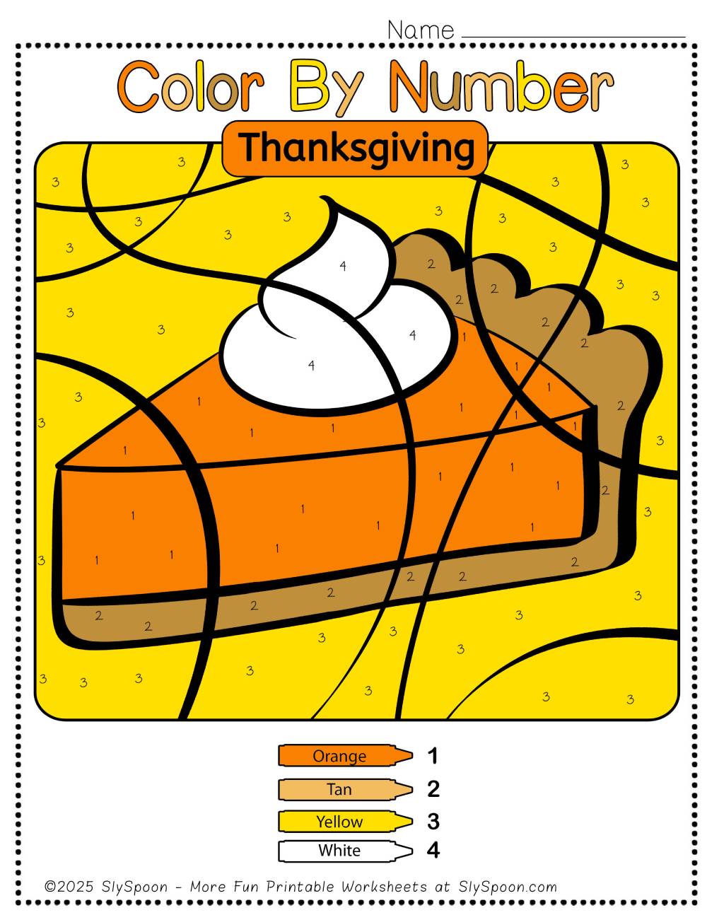 Free Printable Thanksgiving Color by Number Pages for Kids - Sly Spoon