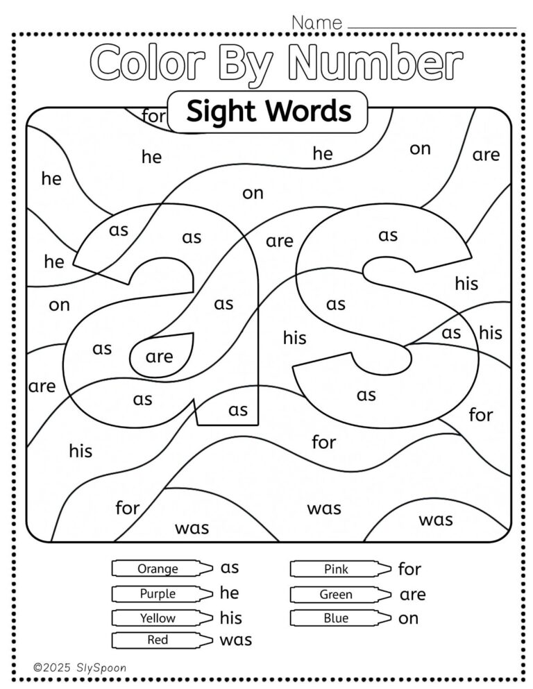 Free Printable “As” Sight Word Worksheets for Kindergarten & First ...