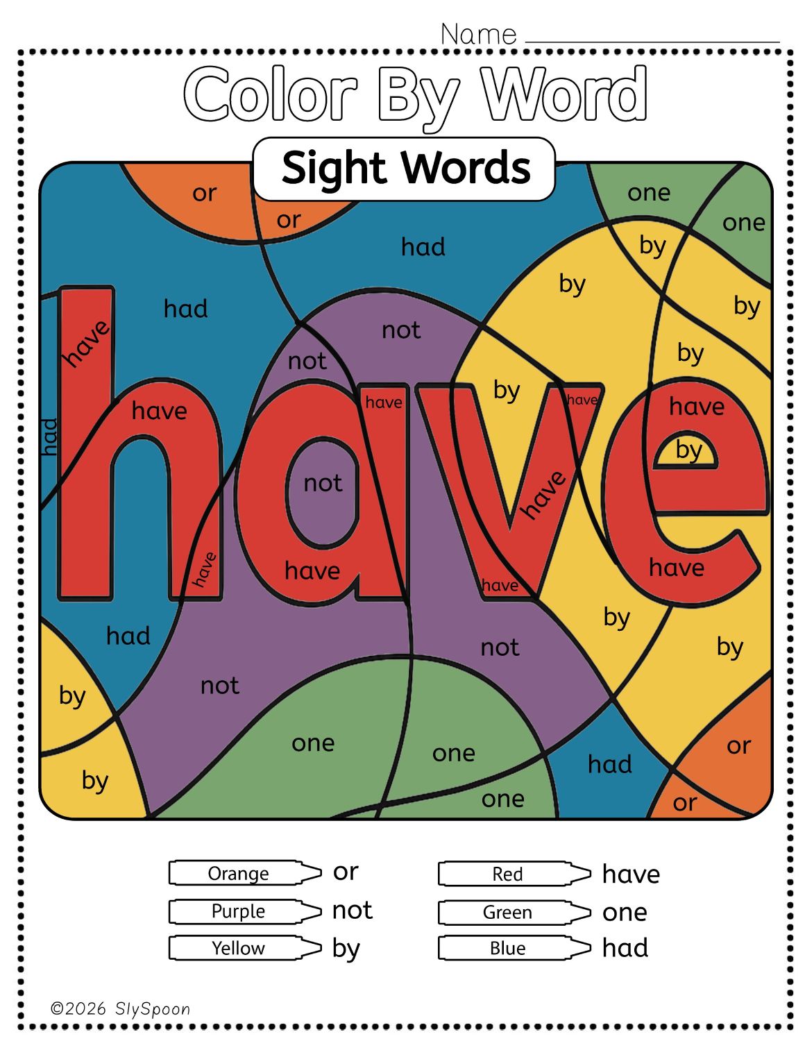 Free Printable “Have” Sight Word Worksheets for Kindergarten & First ...
