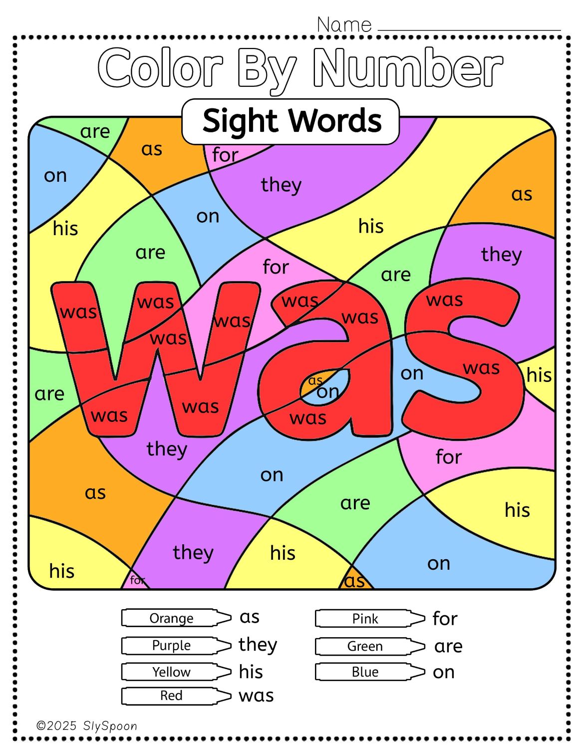 Free Printable “Was” Sight Word Worksheets for Kindergarten & First ...