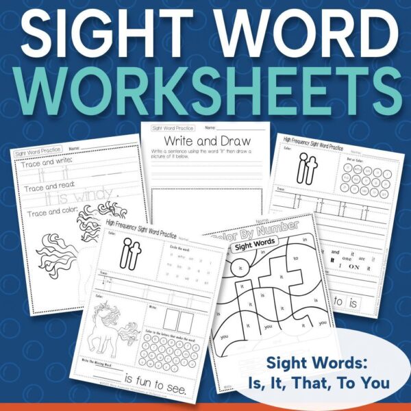 Sight Word Activity Pack – Volume 2 (Is, It, That, To, You) | 25 ...