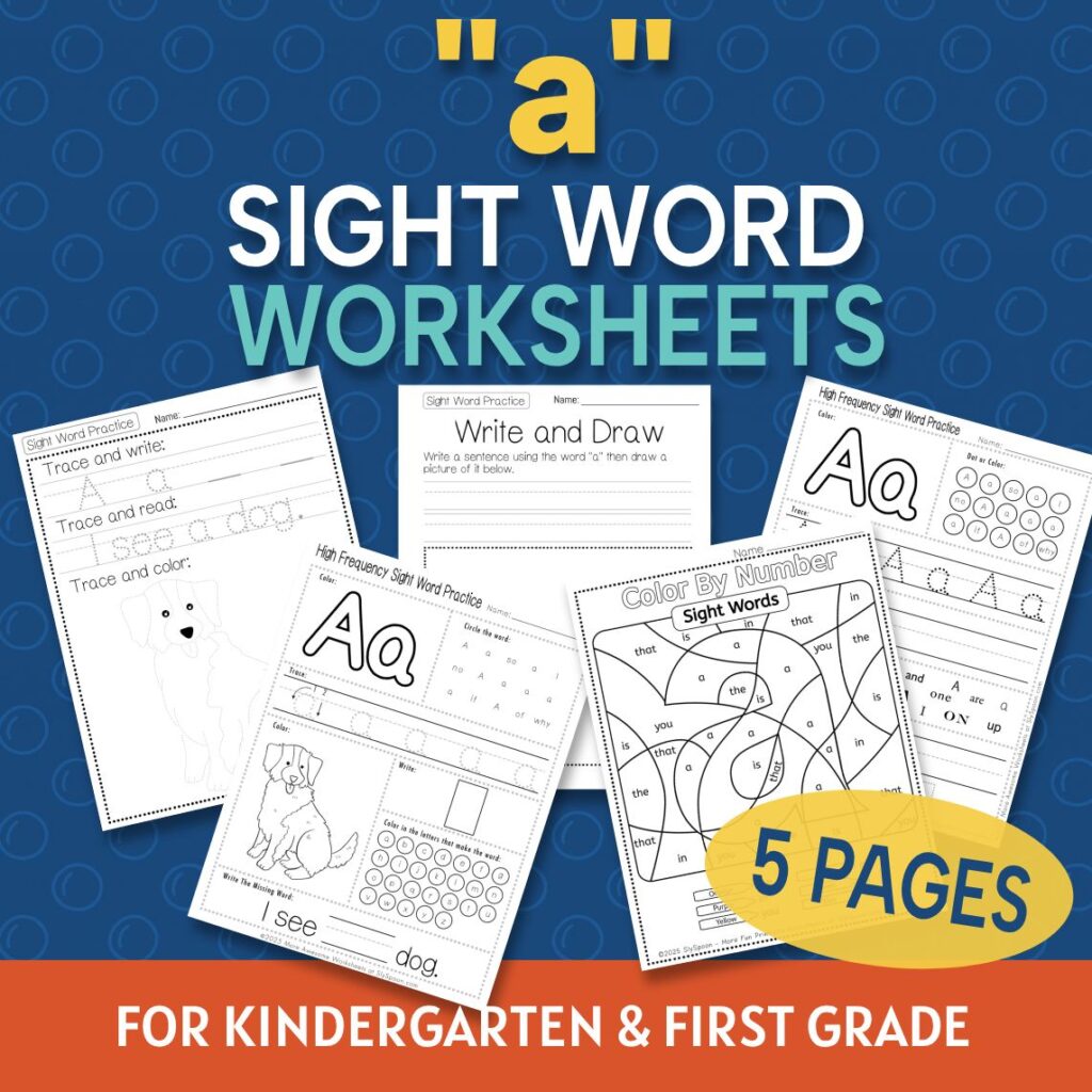 Sight Word Activity Pack – Volume 1 (A, The, Of, And, In) | 25 ...