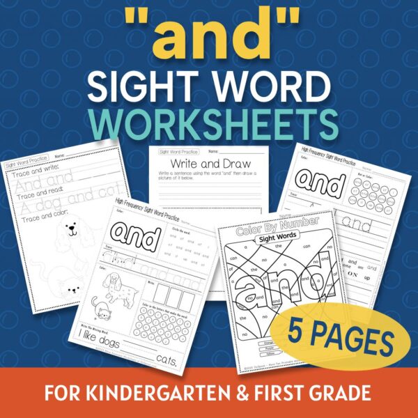 Sight Word Activity Pack – Volume 1 (A, The, Of, And, In) | 25 ...