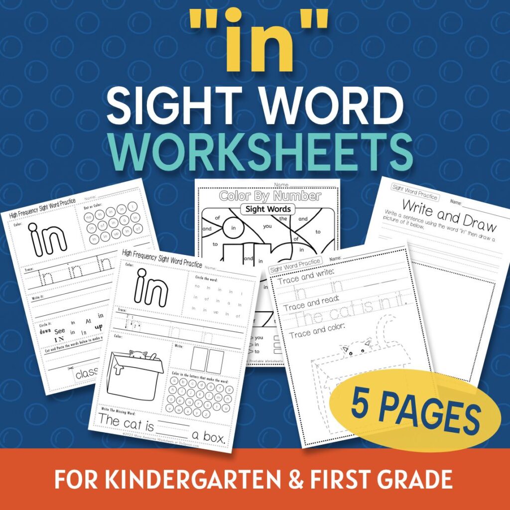 Sight Word Activity Pack – Volume 1 (A, The, Of, And, In) | 25 ...