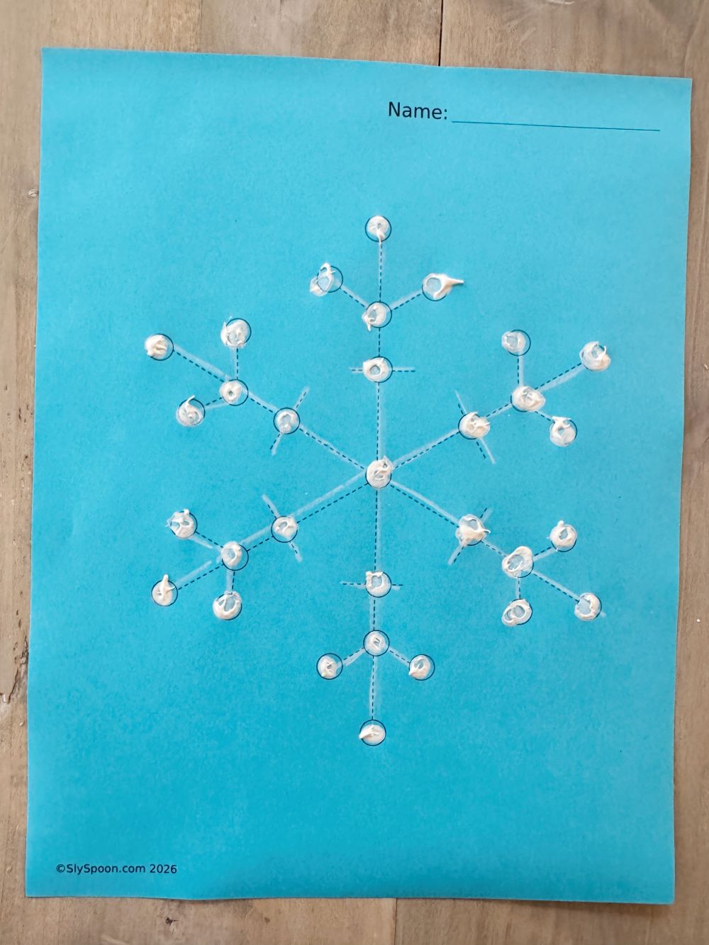 Easy Winter Q-Tip or Finger Painting Snowflake Craft - Free Printable ...