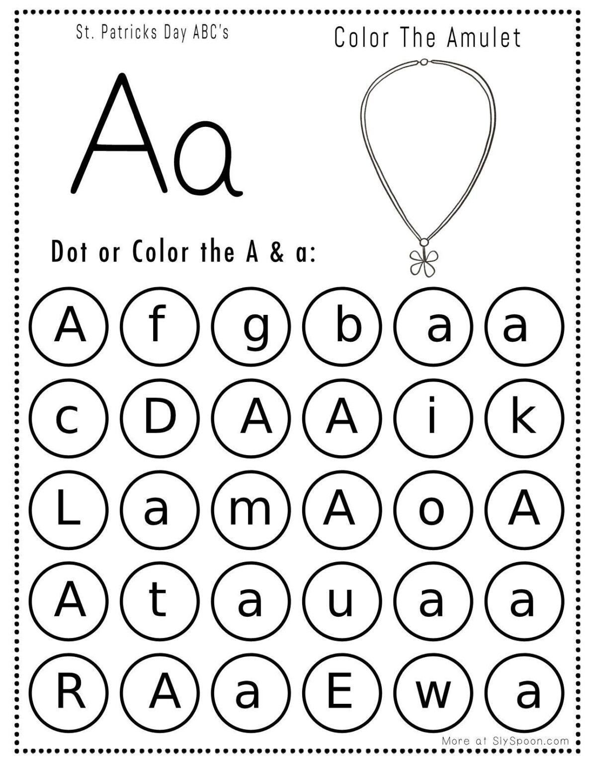 ABC Do-a-Dot Alphabet Pages - Sly Spoon
