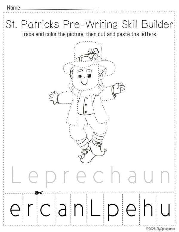 St. Patrick’s Day Alphabet Worksheets A–Z | Trace, Color, Cut & Paste ...