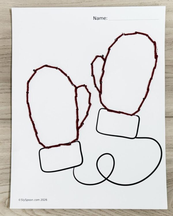Easy Mitten Sewing Craft for Preschool & Kindergarten (Free Printable ...