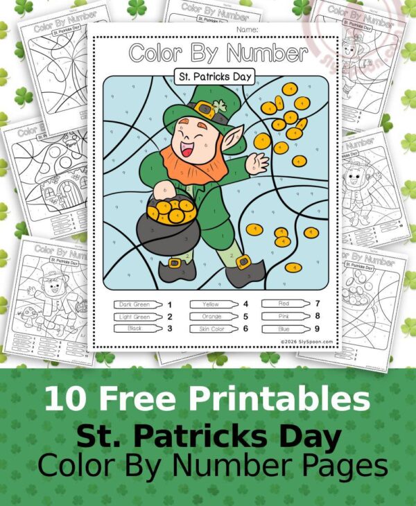 10 Free Printable St. Patrick’s Day Color by Number Worksheets for Kids ...