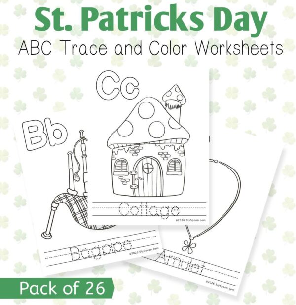 St. Patrick’s Day Alphabet Color & Trace Pages A–Z | Holiday Coloring ...