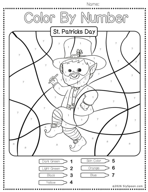 10 Free Printable St. Patrick’s Day Color by Number Worksheets for Kids ...