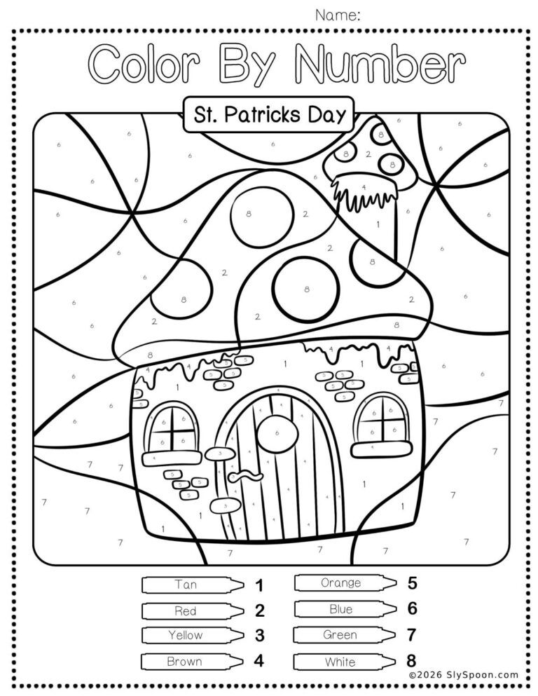 10 Free Printable St. Patrick’s Day Color by Number Worksheets for Kids ...