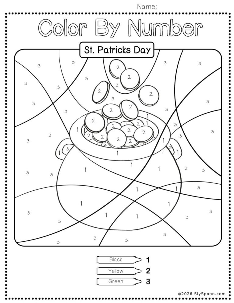10 Free Printable St. Patrick’s Day Color by Number Worksheets for Kids ...