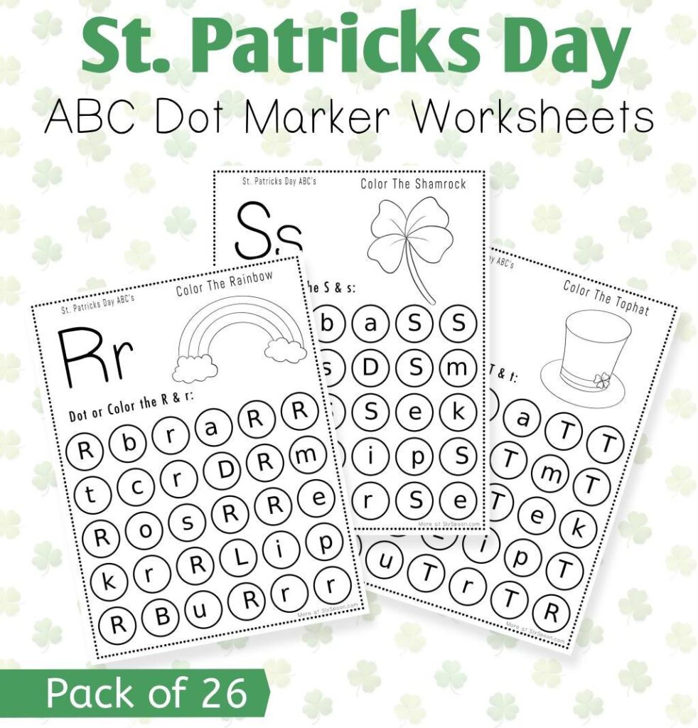 St. Patrick’s Day Alphabet Dot Marker Pages A–Z | Letter Recognition ...