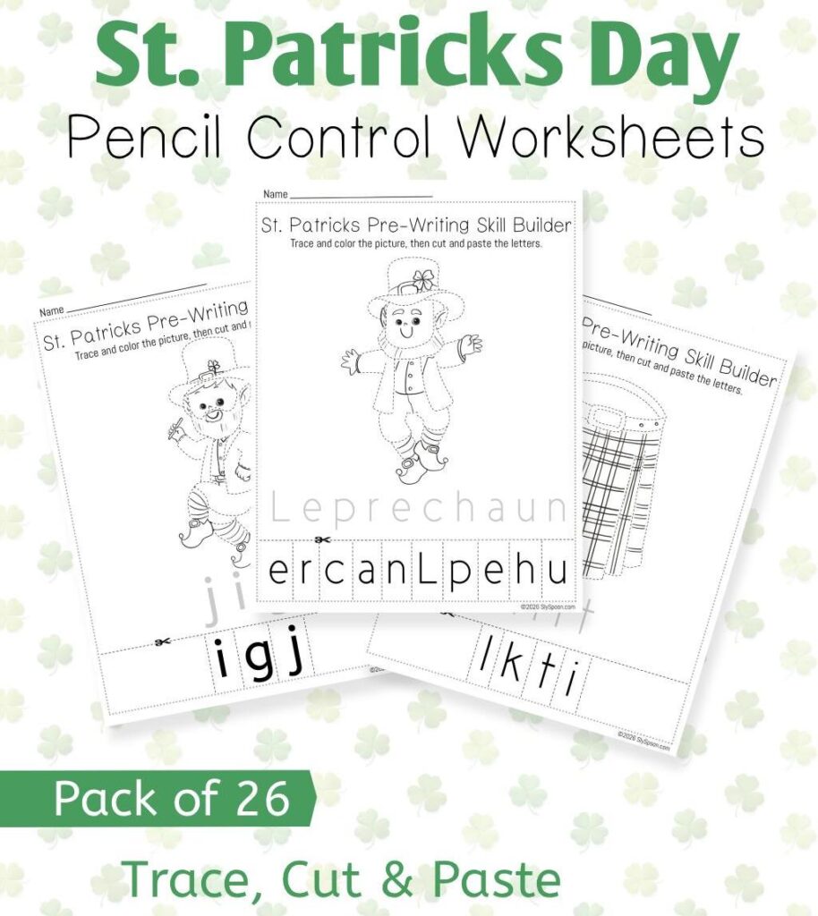 St. Patrick’s Day Alphabet Worksheets A–Z | Trace, Color, Cut & Paste ...