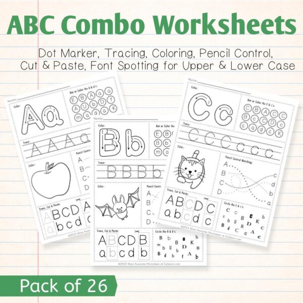 ABC Combo Worksheets A–Z | All-in-One Alphabet Practice Pages for ...