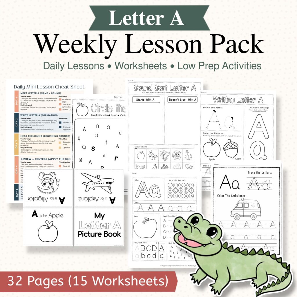 Letter A Curriculum Pack | PreK & Kindergarten Literacy Lessons ...