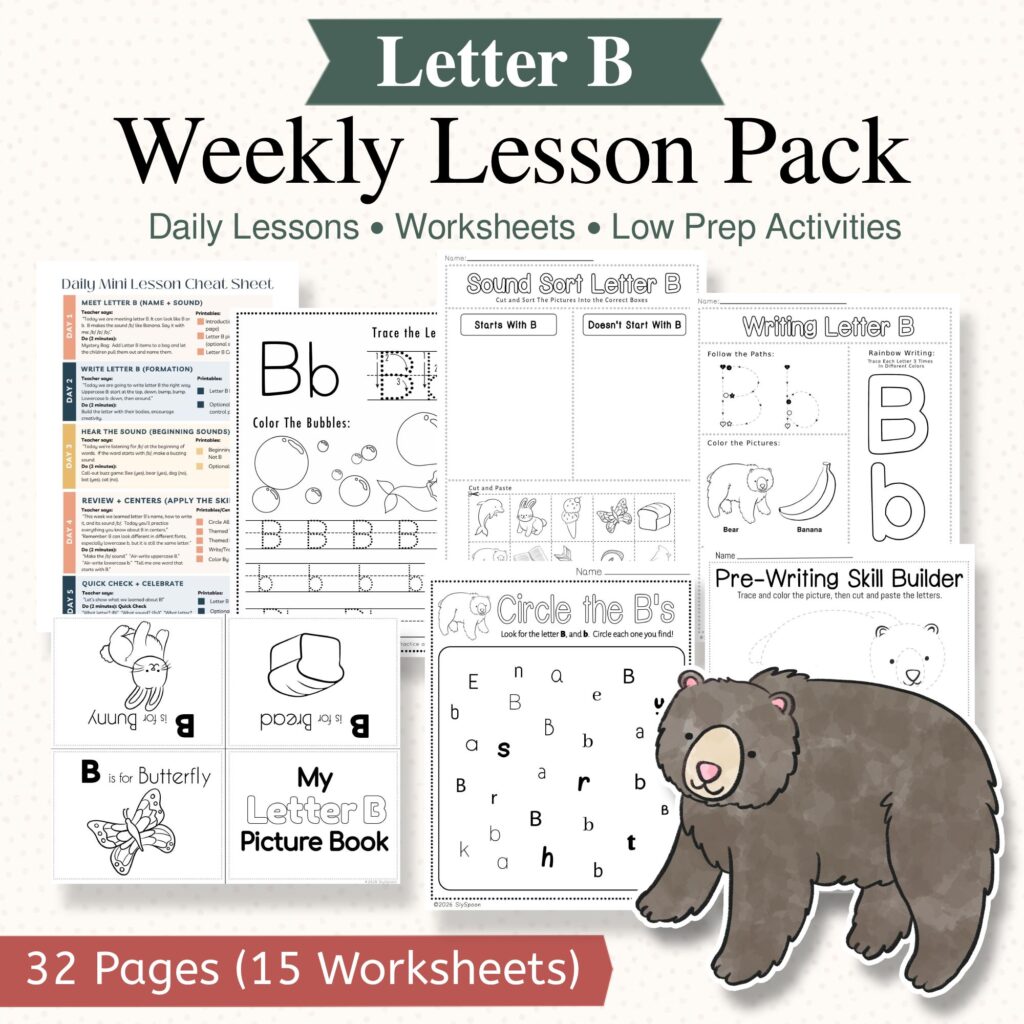 Letter B Curriculum Pack | PreK & Kindergarten Literacy Lessons ...