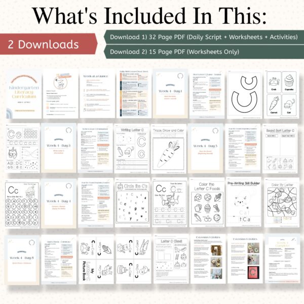 Letter C Curriculum Pack | PreK & Kindergarten Literacy Lessons ...