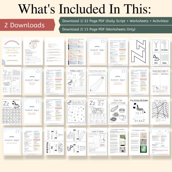 Letter Z Curriculum Pack | PreK & Kindergarten Literacy Lessons ...