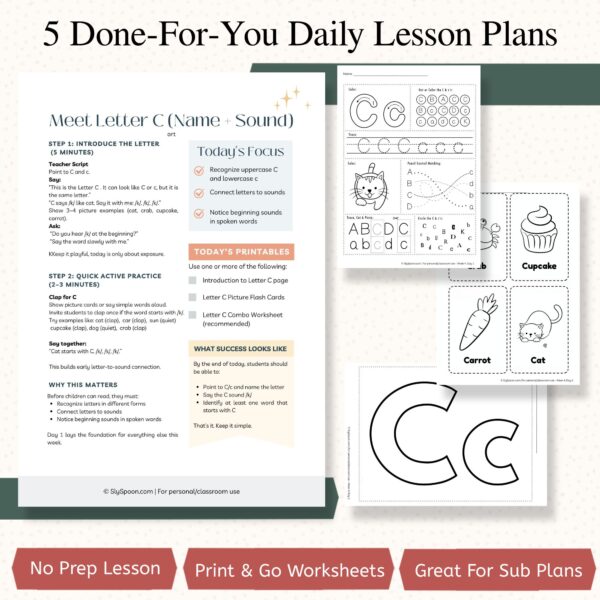 Letter C Curriculum Pack | PreK & Kindergarten Literacy Lessons ...