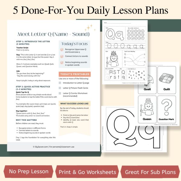 Letter Q Curriculum Pack | PreK & Kindergarten Literacy Lessons ...