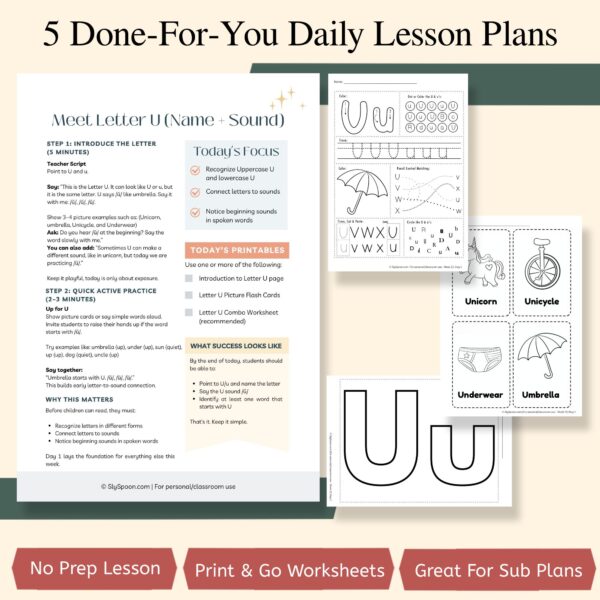 Letter U Curriculum Pack | PreK & Kindergarten Literacy Lessons ...